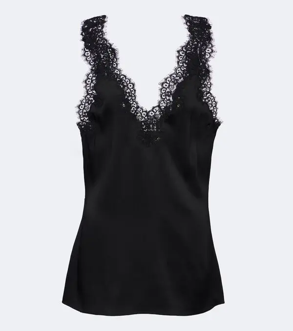 Stella McCartney Lace-trimmed Satin Top