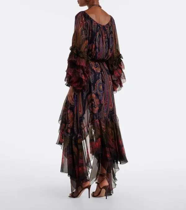 Etro Printed Silk Chiffon Gown