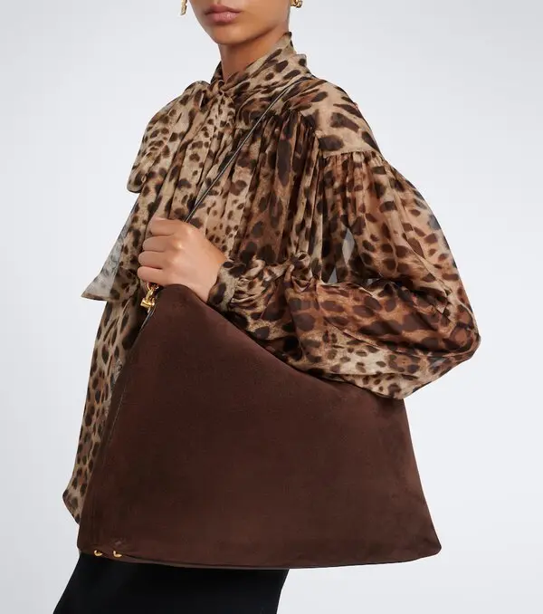 Dolce & Gabbana Vittoria Large Suede Tote Bag - Brown