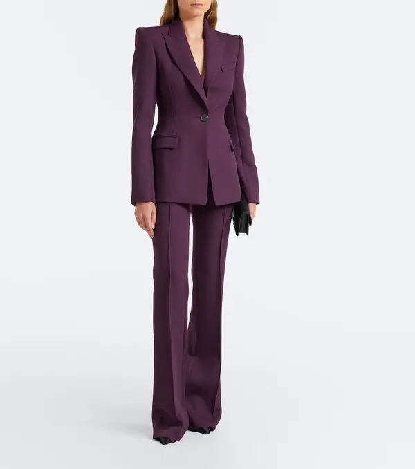 Alex Perry Virgin Wool Flared Pants