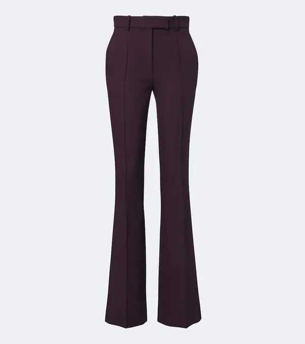 Alex Perry Virgin Wool Flared Pants - Purple