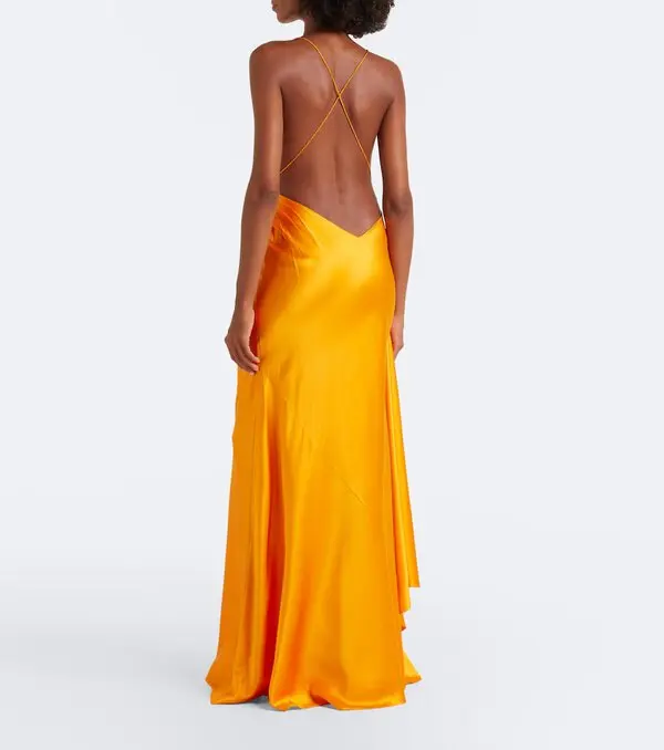Alex Perry Asymmetric Silk Satin Gown