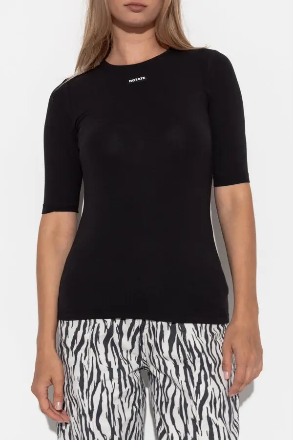 ROTATE BY BIRGER CHRISTENSEN Logo T-shirt With Elbow Length Sleeves