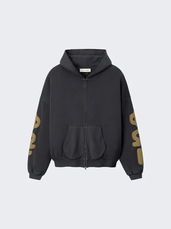 Fear Of God Washed Iron 90's Zip-up Hoodie - Grey