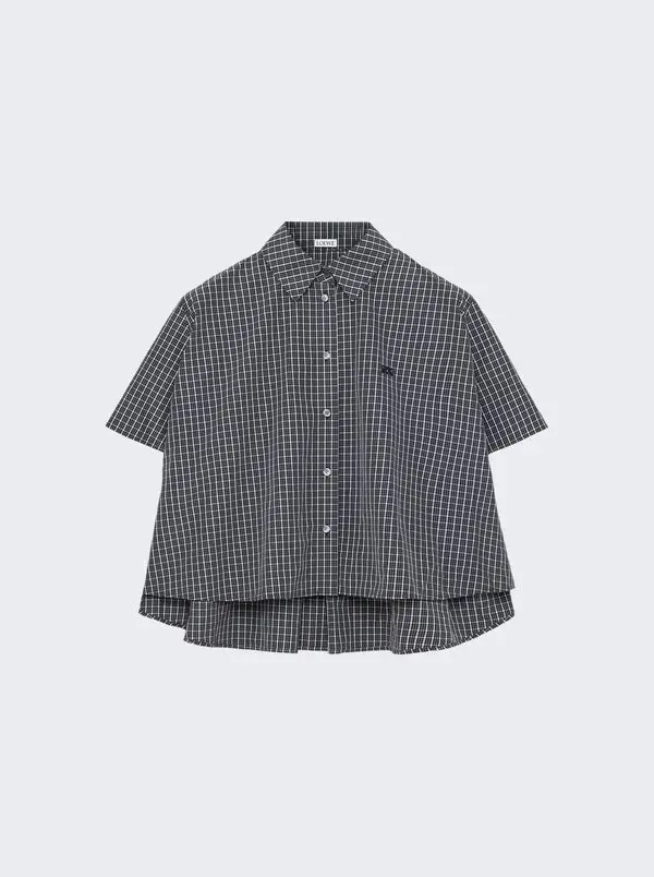 Loewe Short Sleeve Trapeze Shirt & White - Black