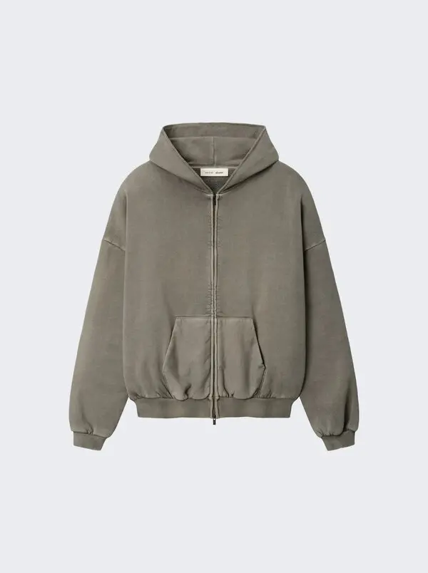 Fear Of God 90's Washed Zip-up Hoodie - Grey