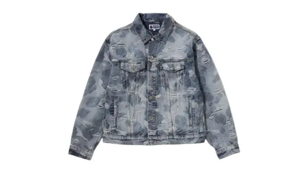 A BATHING APE Solid Camo Jacquard Trucker Jacket