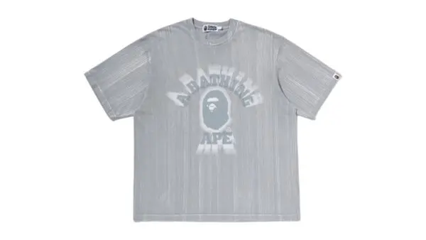 A BATHING APE Brush College Relaxed Fit T-shirt - Grey