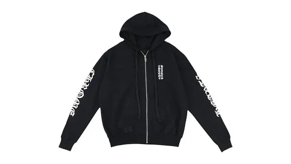 Chrome Hearts Vertical Logo Zip Up Hoodie