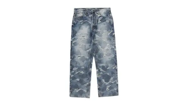 A BATHING APE Solid Camo Jacquard Jeans
