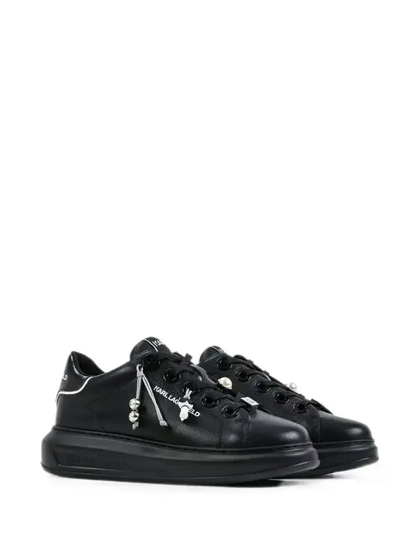 Karl Lagerfeld Faux-pearl Embellished Sneakers - Black