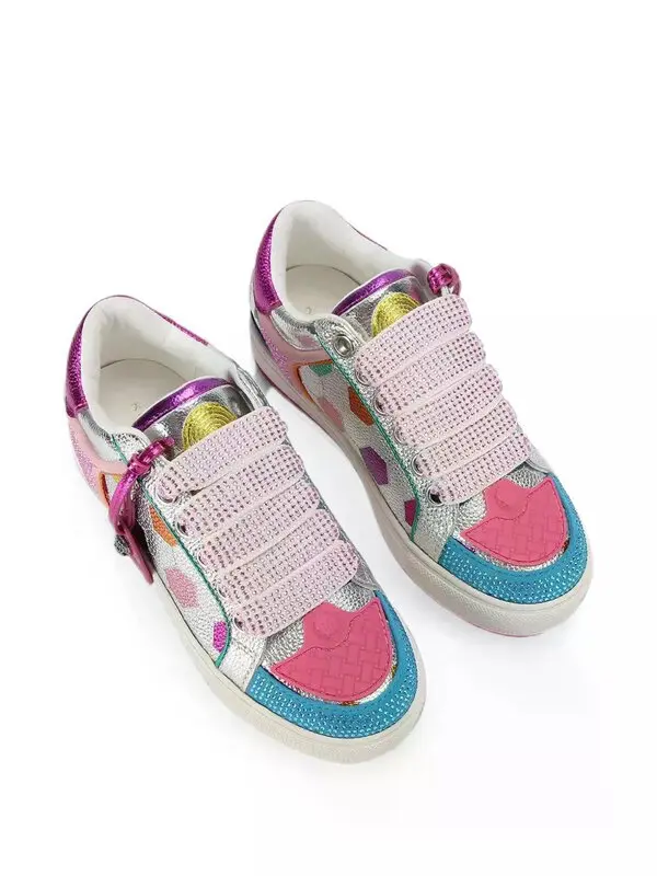 Kurt Geiger Embellished Metallic Leather Sneakers