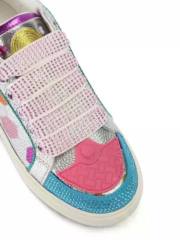 Kurt Geiger Embellished Metallic Leather Sneakers