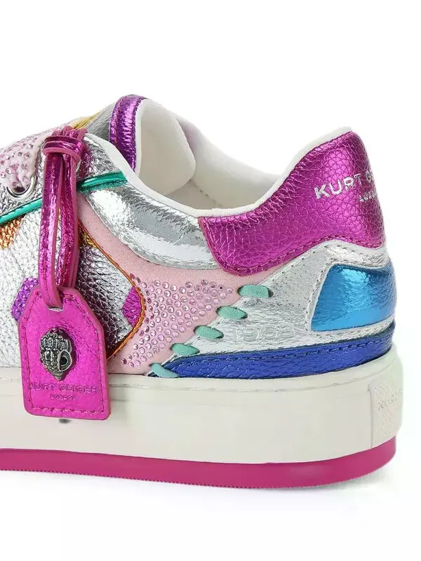 Kurt Geiger Embellished Metallic Leather Sneakers