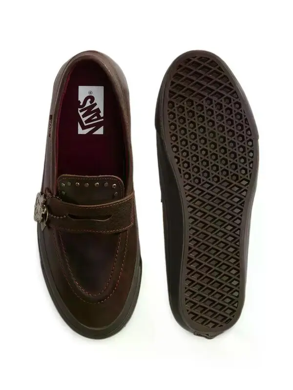 VANS Stud-embellished Leather Loafers