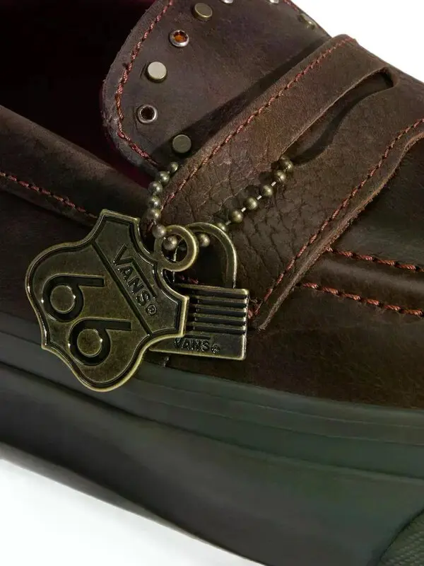VANS Stud-embellished Leather Loafers