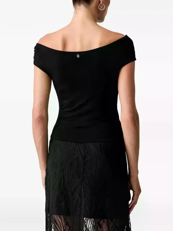 Guess Hardware-detail Off-shoulder T-shirt