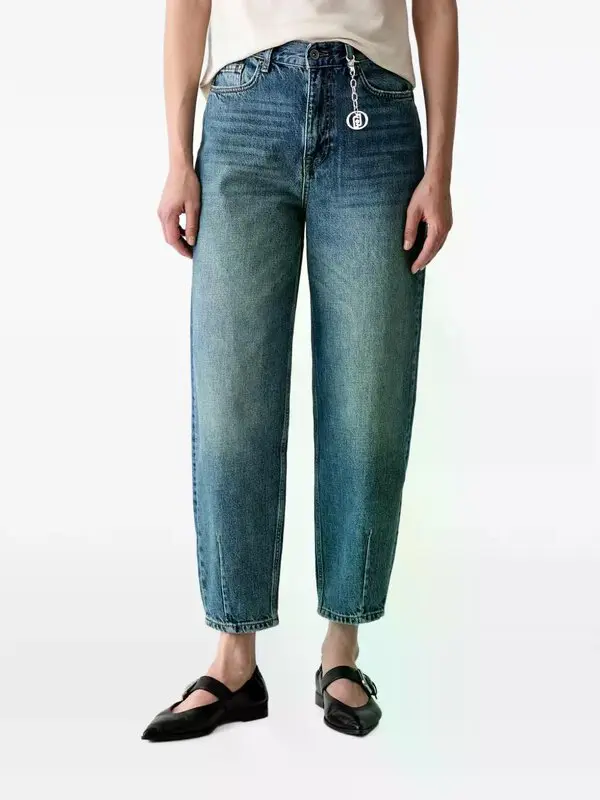 Liu Jo Logo-plaque Whiskered Jeans - Blue