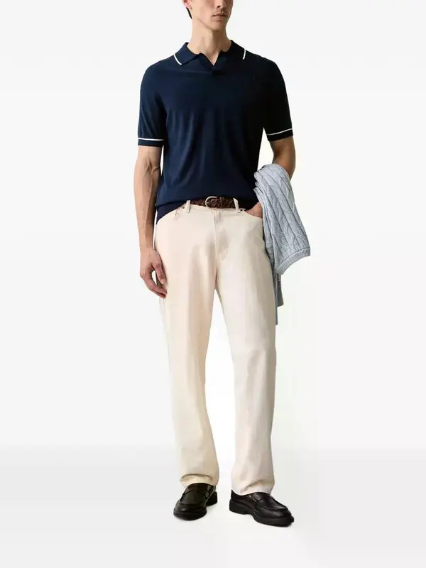 Karl Lagerfeld Contrast-trim Logo-embroidered Polo Shirt