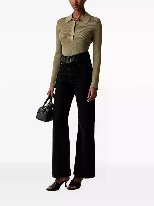 Michael Kors Ribbed-knit Polo Sweater