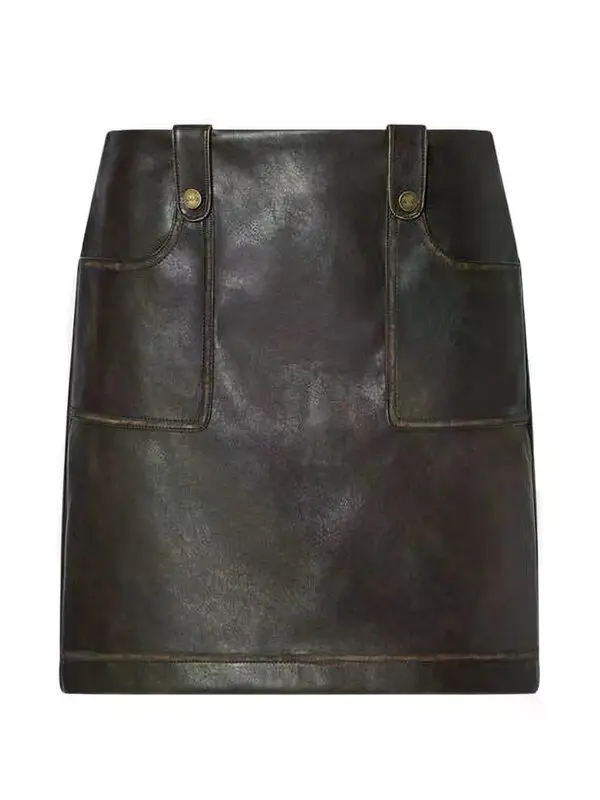 Liu Jo Coated Fabric Mini Skirt - Brown