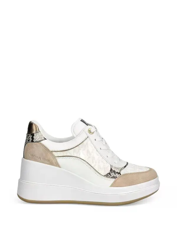 Michael Kors Logo-print Snakeskin-effect Sneakers