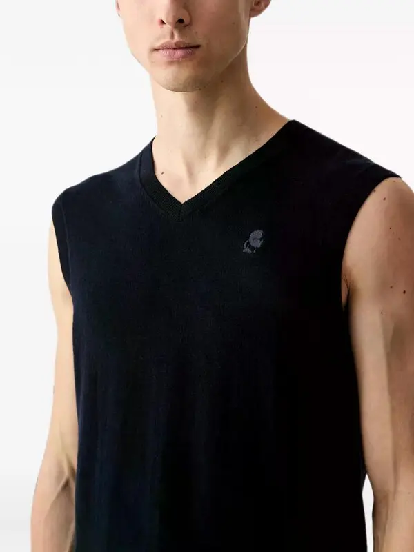 Karl Lagerfeld Logo-embroidered V-neck Sweater