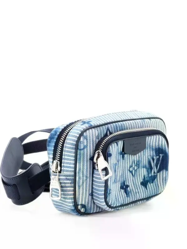 LOUIS VUITTON Outdoor Pouch Limited Edition Monogram Watercolor Stripes Denim Crossbody Bag - Blue