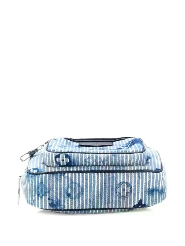 LOUIS VUITTON Outdoor Pouch Limited Edition Monogram Watercolor Stripes Denim Crossbody Bag - Blue