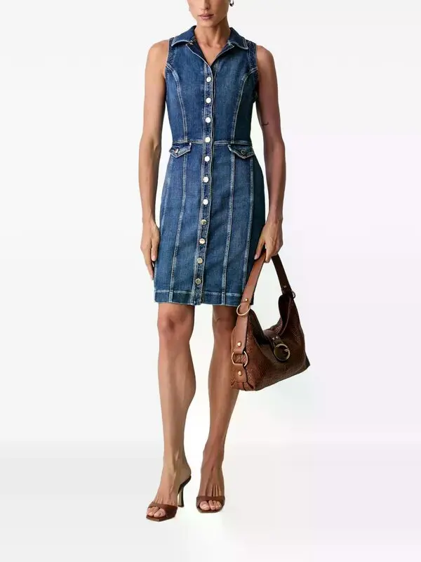 Guess Sleeveless Button-up Denim Dress