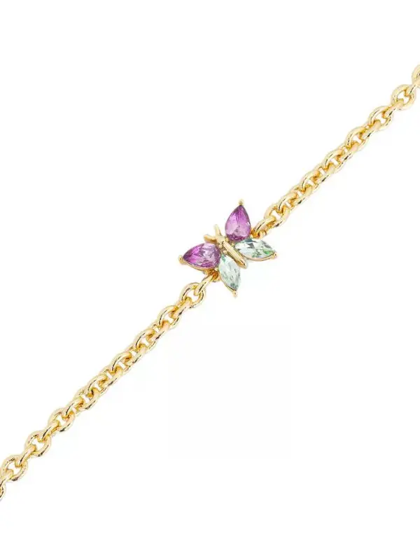 Kurt Geiger Crystal Butterfly Cable-link Bracelet - Gold