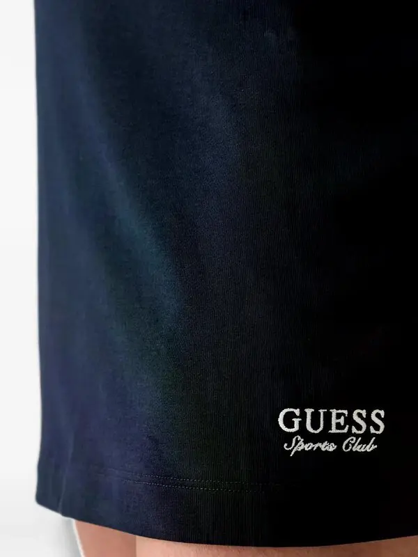 Guess Drawstring Logo Embroidered Mini Skirt