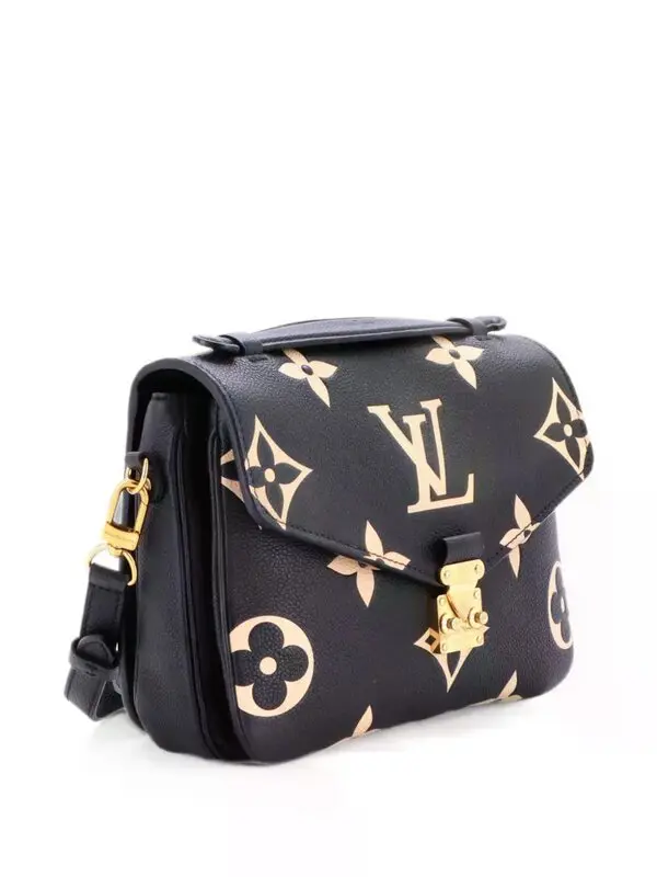 LOUIS VUITTON Pochette Metis Bicolor Monogram Empreinte Giant Crossbody Bag - Black