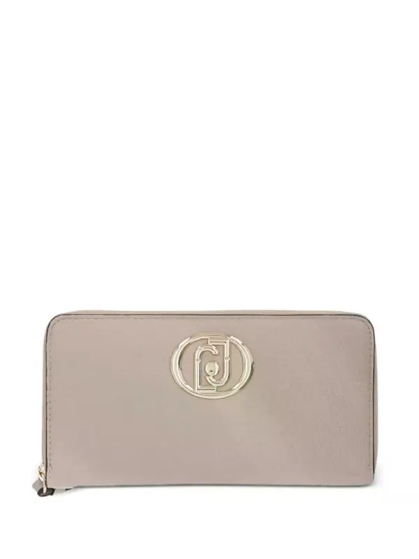 Liu Jo Logo-plaque Pebbled-effect Wallet - Neutrals