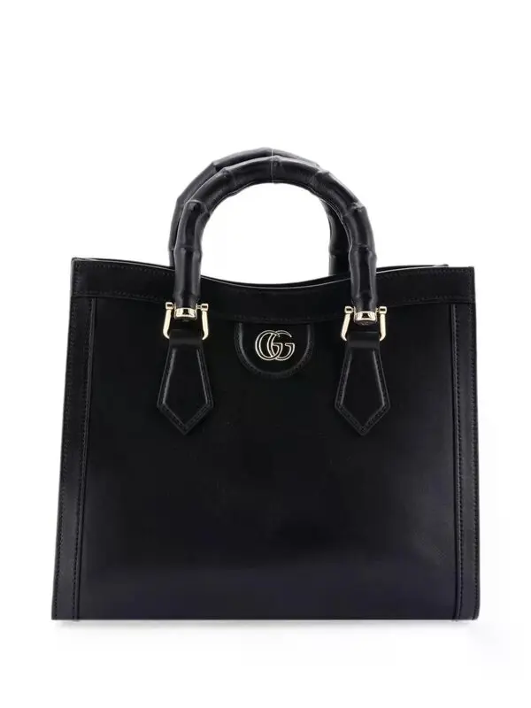 Gucci Diana Nm Bamboo Handle Leather Small Tote Bag - Black