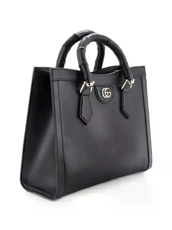 Gucci Diana Nm Bamboo Handle Leather Small Tote Bag - Black
