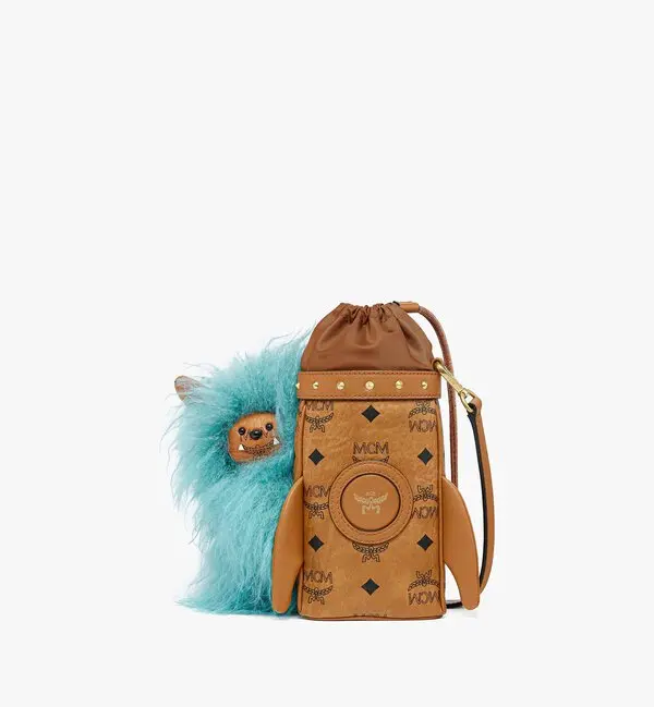 Mcm Ottomar Mars Dog Faux Fur Bottle Holder - Cognac