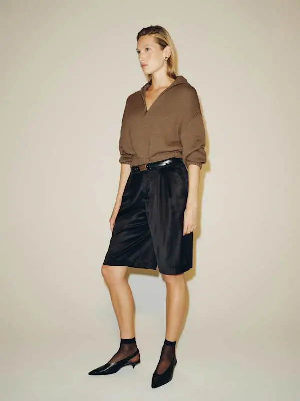 REFORMATION Barney Cotton Quarter-zip Sweater