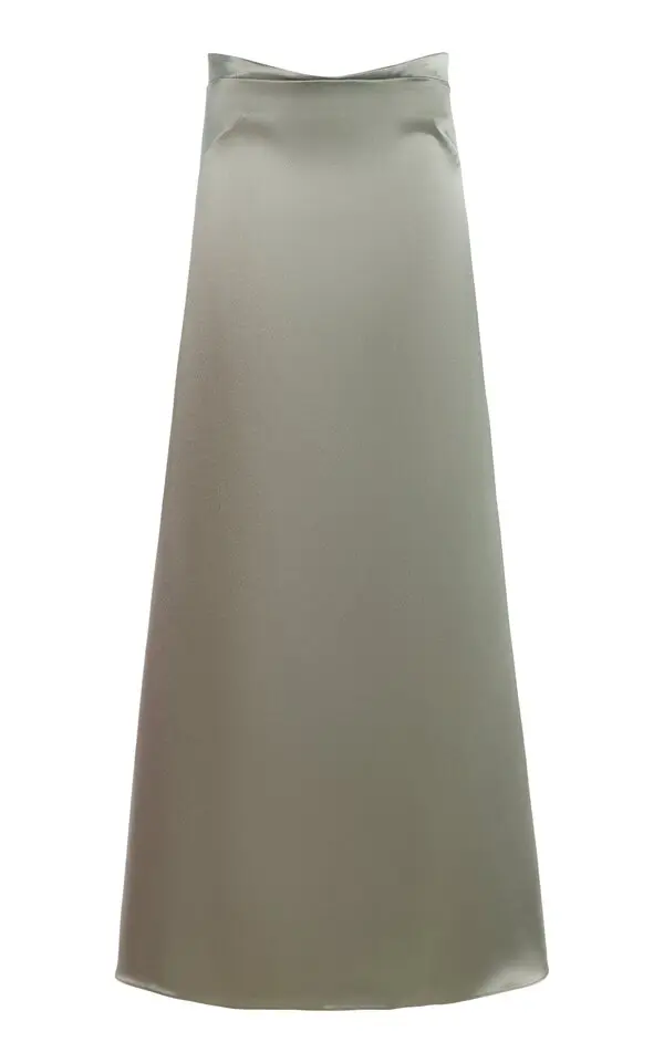 SEV Strapless A-line Satin Midi Dress
