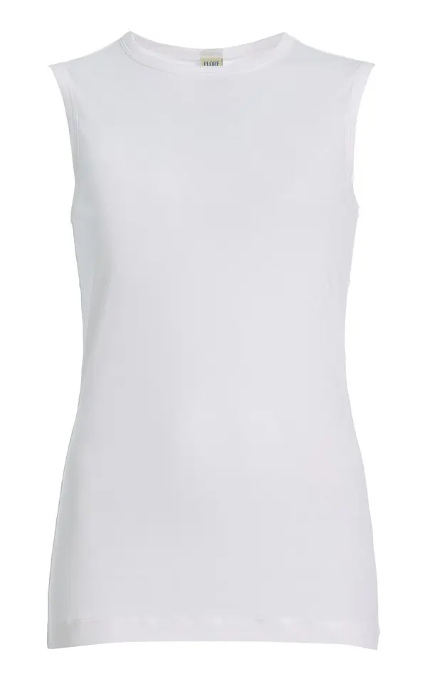 FLORE FLORE Esme Cotton Tank Top - White
