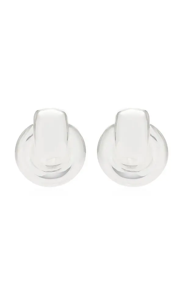 MEGA Door Knocker Sterling Vermeil Earrings - Silver