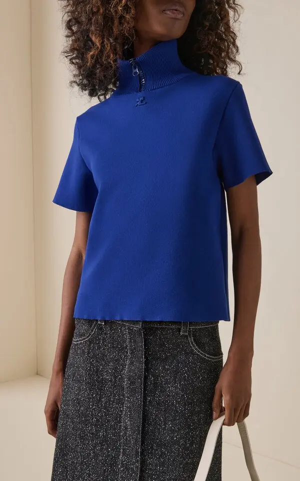 COURREGES Milano Zipped Knit Top