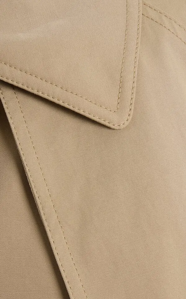 Balmain Belted Cotton-gabardine Long Trench Coat