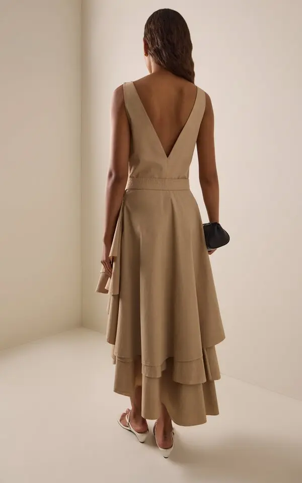 Co Asymmetric Layered Cotton Tank Dress