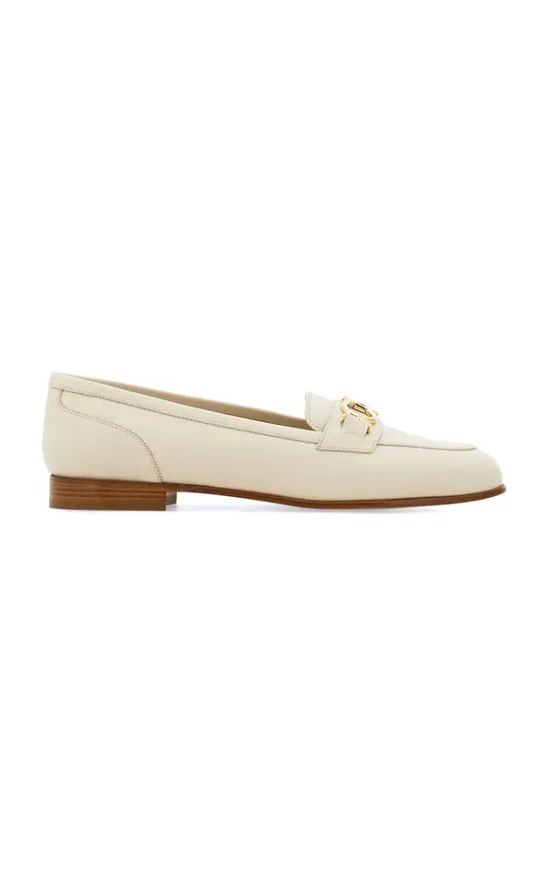 FERRAGAMO Bax Leather Loafers - White