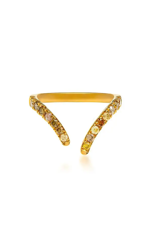 KHEPRI Fancy Color Diamond Pave Split Arc Ring - Multi