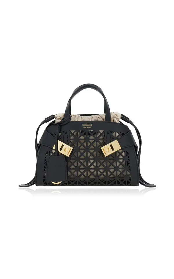 FERRAGAMO Hug Leather Mini Bag - Black