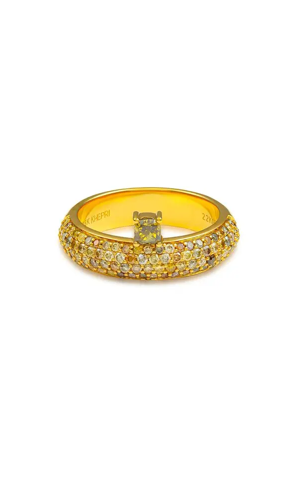 KHEPRI Fancy Color Cushion Diamond Floating Cleopatra Ring - Multi