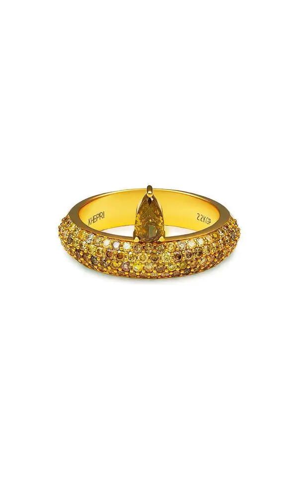 KHEPRI Fancy Color Pear Diamond Floating Cleopatra Ring - Multi