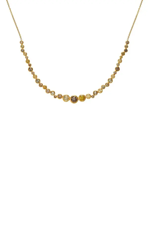 KHEPRI Fancy Color Diamond Bezel Necklace - Multi